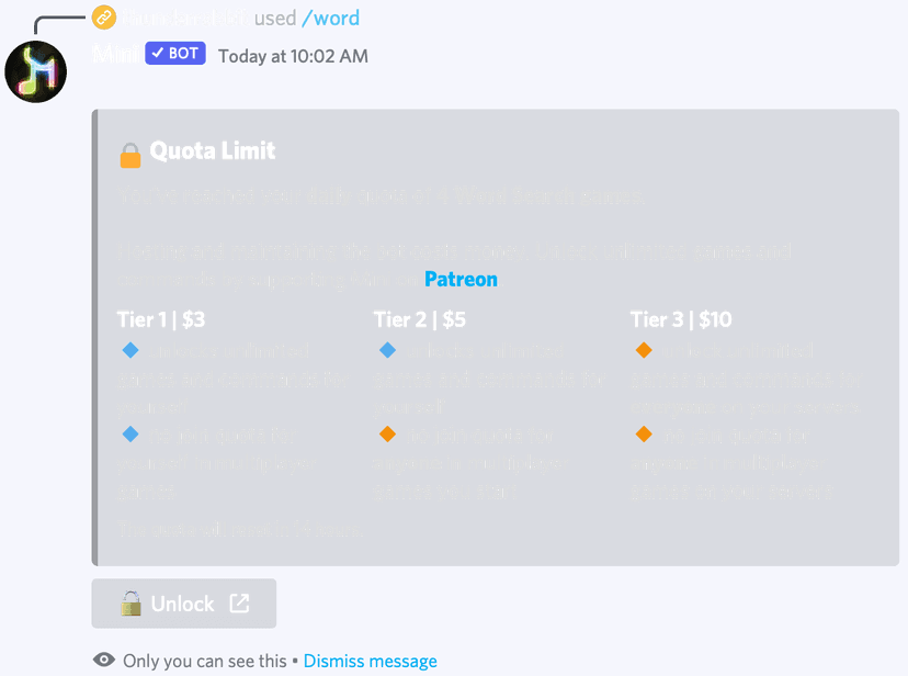 Limits | Mini - Discord Bot