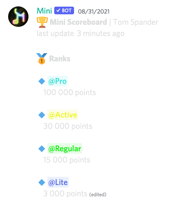 Ranks & Roles | Mini - Discord Bot