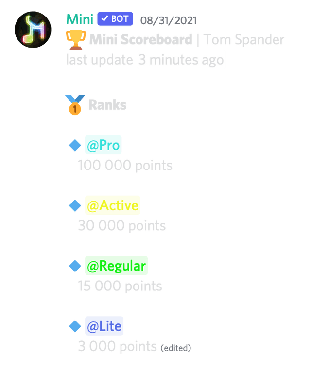 Ranks & Roles | Mini - Discord Bot
