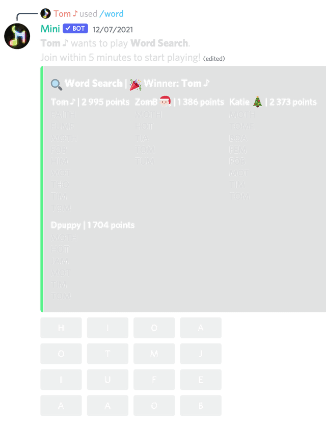 /word | Mini - Discord Bot